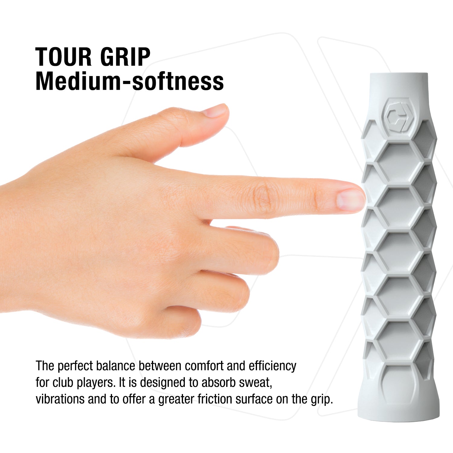 Pickleball Elongated Tour Grip - 6 Inches Long - Regular Soft Feel - W ...