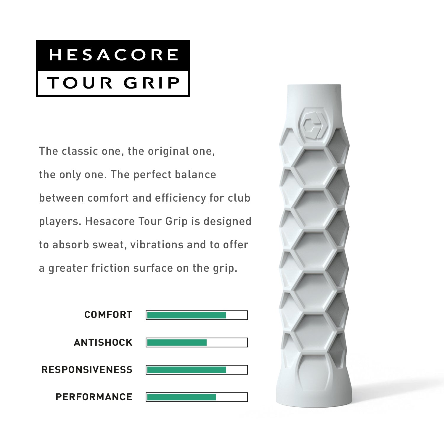 Pickleball Elongated Tour Grip - 6 Inches Long - Regular Soft Feel - W ...