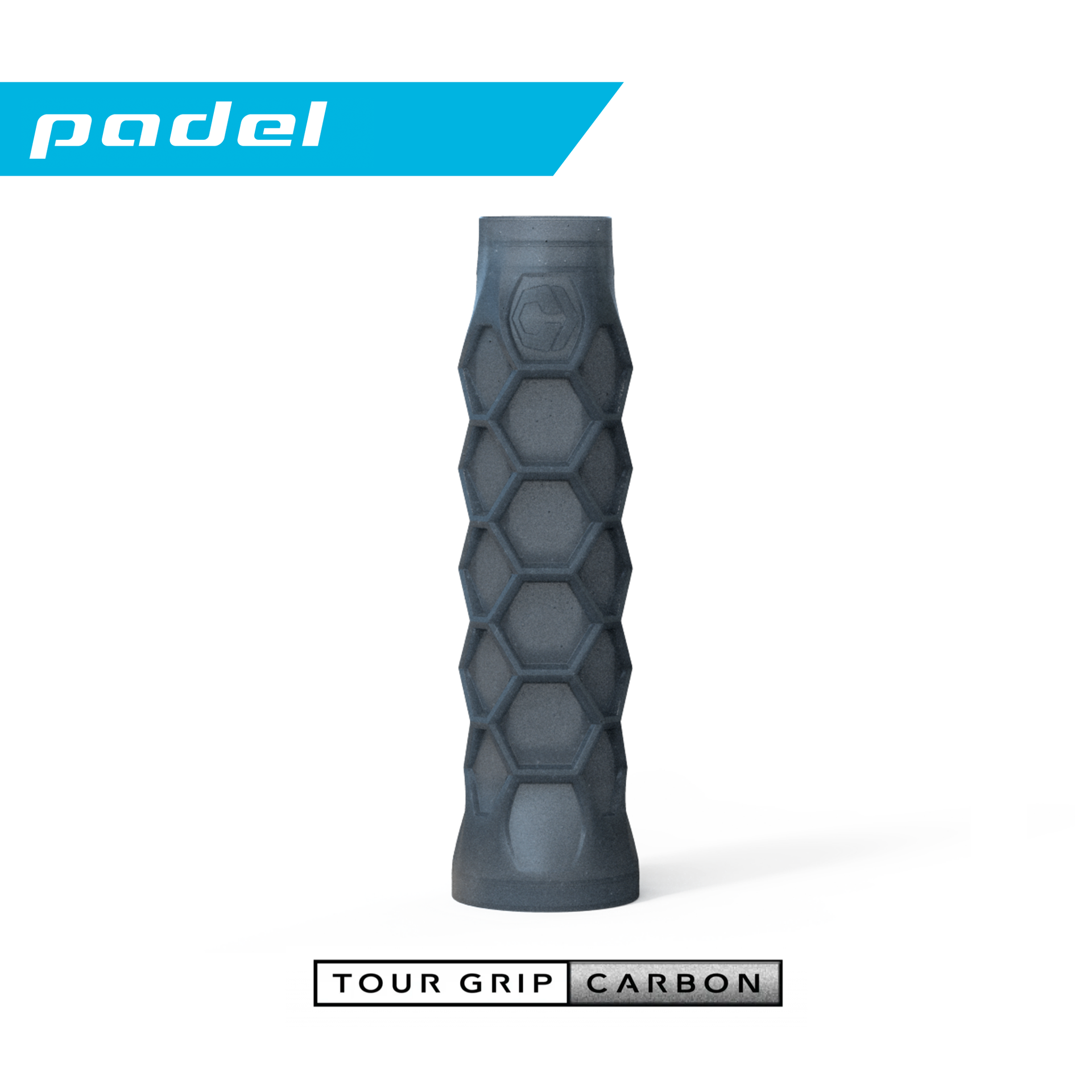 Padel Carbon Grip - 5.25 Inches Long - Stiff Feel - Charcoal